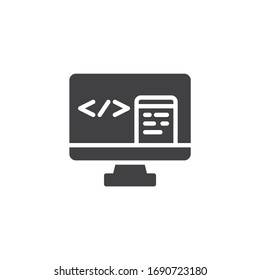Custom Coding Symbol Programming Vector Icon Stock Vector (Royalty Free) 1733996489 | Shutterstock