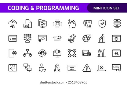 Programming Coding Set Web Icons Line Stock Vector (Royalty Free) 2513408903 | Shutterstock
