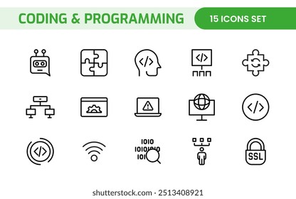 Programming Coding Set Web Icons Line Stock Vector (Royalty Free) 2513408825 | Shutterstock