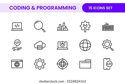 Programming Coding Set Web Icons Line Stock Vector (Royalty Free) 2524300771 | Shutterstock