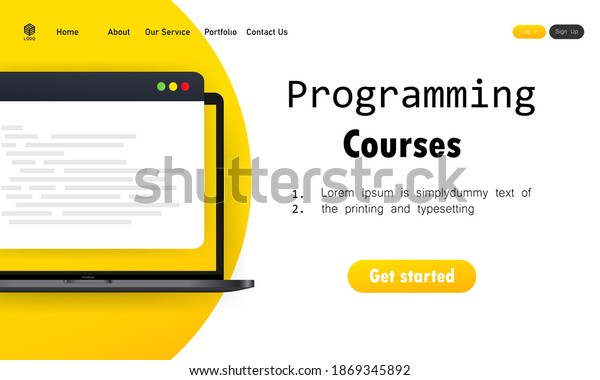 Programming Courses Illustration Learning Coding On Stock Vector ...
