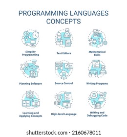 Employee Payroll Blue Gradient Concept Icons Stock Vector (Royalty Free ...