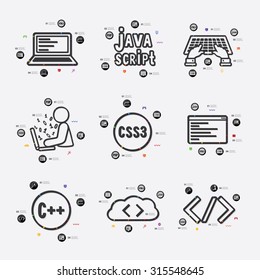 Programming Line Infographic Illustration Fully Editable: vector de ...