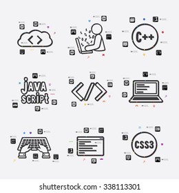 Programming Line Infographic Illustration Fully Editable Stock Vector ...