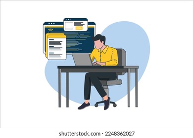 Programming Skill Concept Web Engineer Work Stock Vector (Royalty Free) 2248362027 | Shutterstock