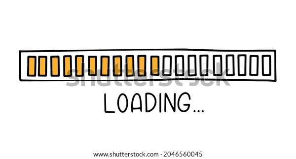Progress Bar Doodle Sketch Style Loading Stock Vector (Royalty Free ...