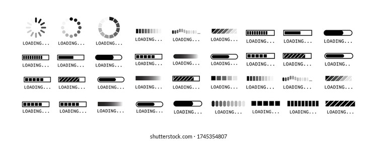 Progress Bar Loading Icon Load Upload Stock Vector (Royalty Free) 1745354807 | Shutterstock