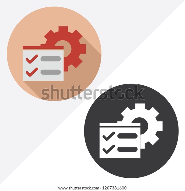 Progress Checklist Flat Vector Icon Illustration Stock Vector (Royalty ...