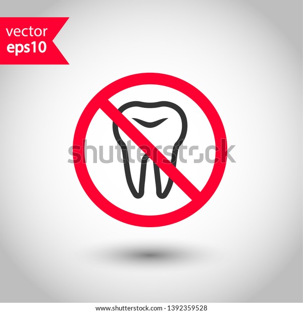 Prohibited Tooth Vector Icon No Tooth Stock Vector (Royalty Free ...