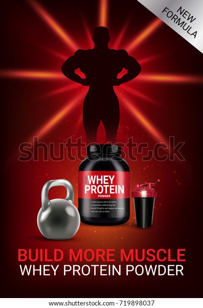 Protein Cocktail Ads Vector Realistic Illustration Stock Vector ...