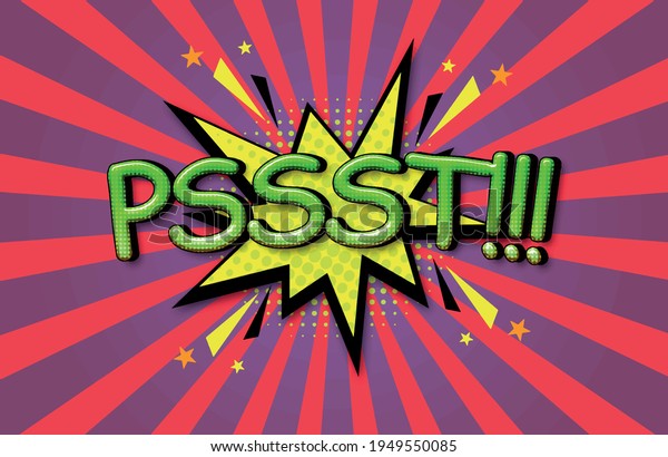 Psst Comic Speech 3d Text Style Stock Vector (Royalty Free) 1949550085 ...