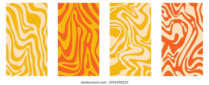 Psychedelic Y2k Wave Vertical Background Set Stock Vector (Royalty Free ...