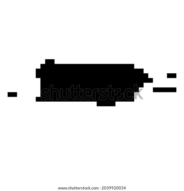 Puerto Rico Map Silhouette Black Square Stock Vector (Royalty Free ...