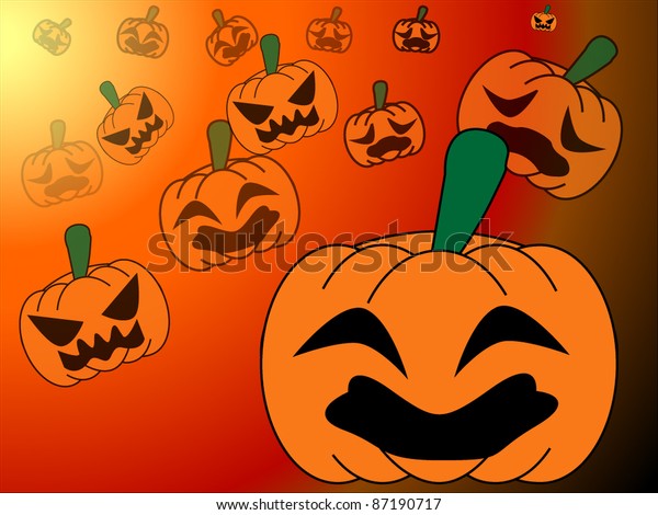 Pumpkin Mood Vector Stock Vector (Royalty Free) 87190717 | Shutterstock