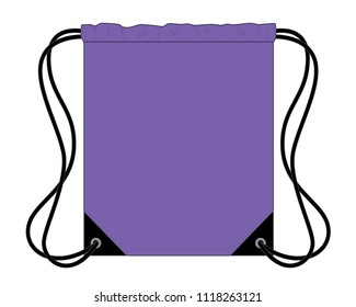 Navy Blue Drawstring Bag Flat View Stock Vector (Royalty Free ...