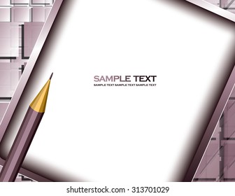 Purple Vector Background Notepad Pencil Stock Vector (Royalty Free ...