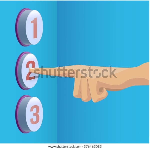 Push Finger On Button Stock Vector (Royalty Free) 376463083 | Shutterstock