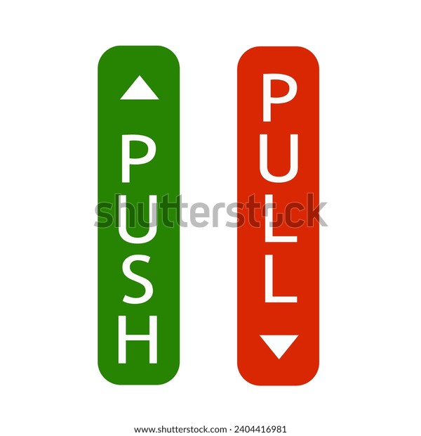 Push Pull Sign Arrows Simple Vector Stock Vector (Royalty Free ...