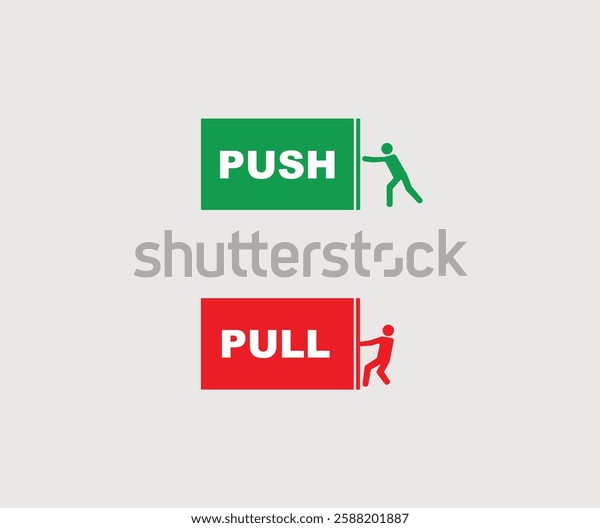 Push Pull Vector Sign Door Vector Stock Vector (Royalty Free) 2588201887 | Shutterstock
