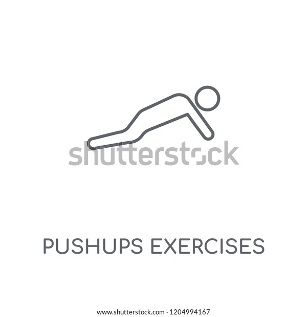 Pushups Exercises Linear Icon Pushups Exercises Stock Vector (Royalty ...