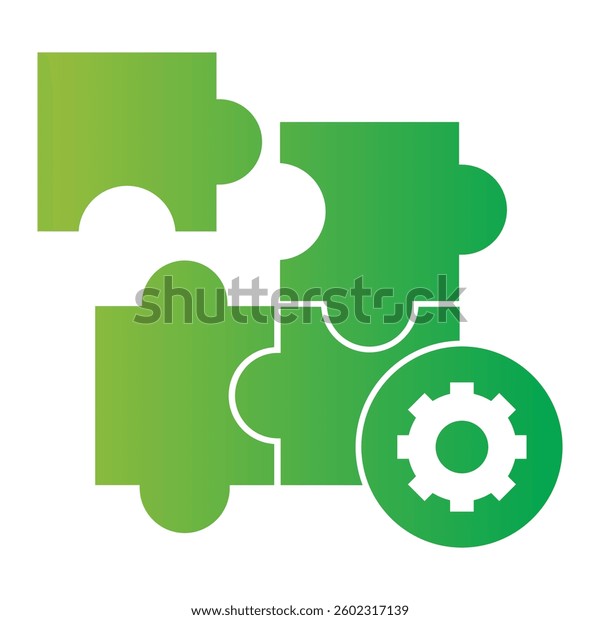 Puzzle Integration Icon Solution Strategy Teamwork Stock Vector ...