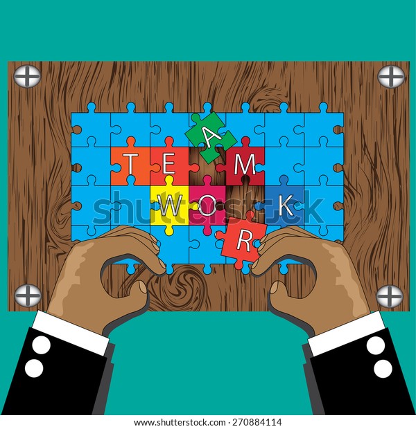 Puzzle Teamwork Vector Stock Vector (Royalty Free) 270884114 | Shutterstock