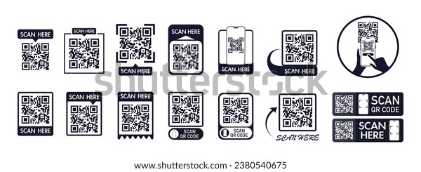 Qr Code Scan Icon Set Mobile Stock Vector (Royalty Free) 2380540675 ...