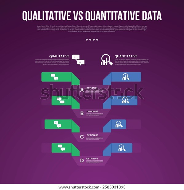 Qualitative Vs Quantitative Data Infographic Outline Stock Vector ...