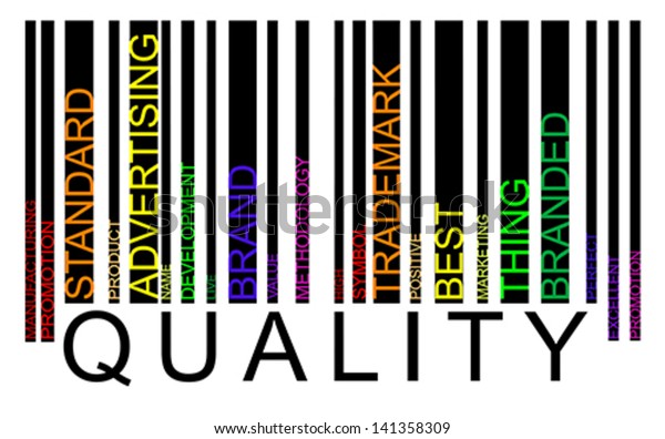 Quality Word Tag Cloud Concept Barcode Stock Vector (Royalty Free ...