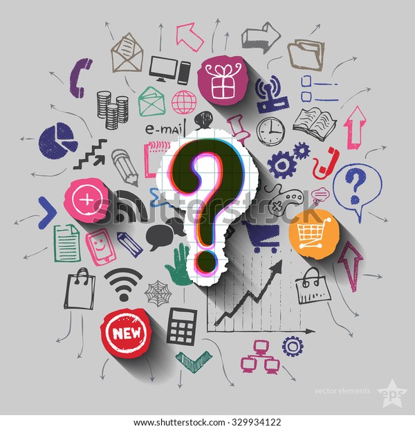 Question Mark Collage Web Icons Background Stock Vector (Royalty Free ...