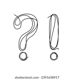 Question Mark Exclamation Mark One Continuous Stock Vector (Royalty ...
