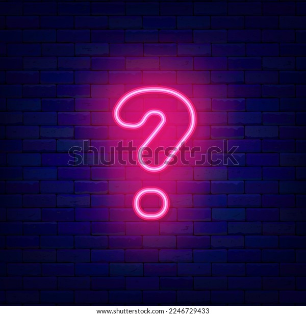 Question Mark Neon Icon Help Exam Stock Vector (Royalty Free ...