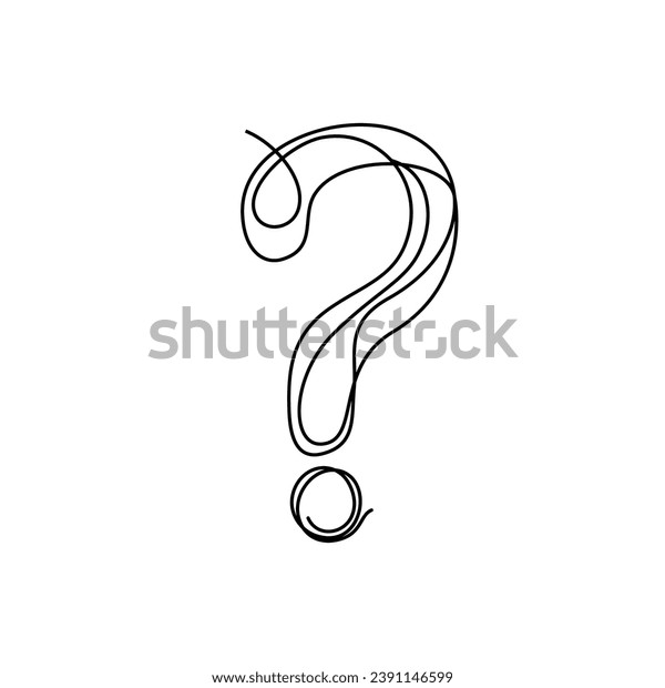 Question Mark One Continuous Drawing Question Stock Vector (Royalty ...