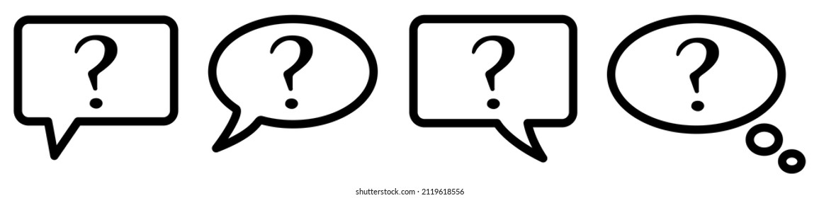 Question Mark Speech Bubble Different Version Stock Vector (Royalty ...
