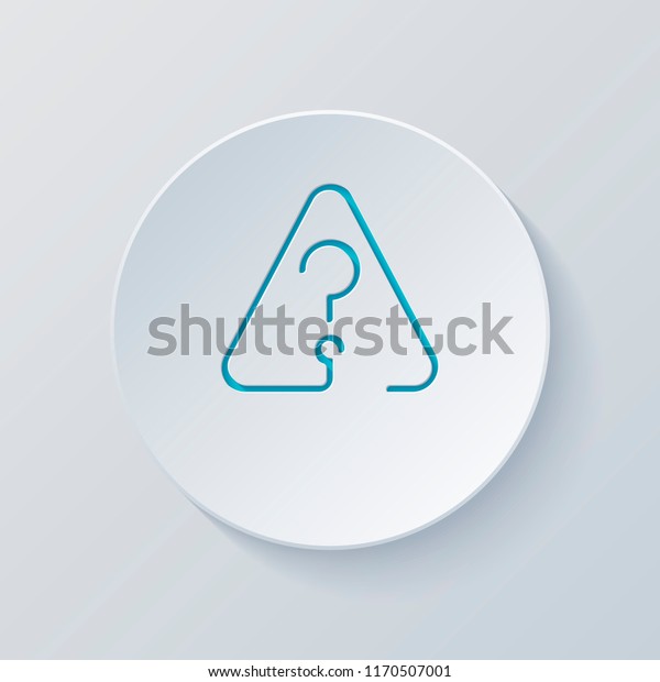 Question Mark Warning Triangle Linear Icon Stock Vector (Royalty Free ...