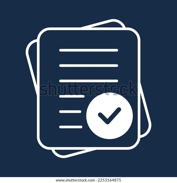 Questionnaire Icon Document Mark Icon Complete Stock Vector (Royalty ...