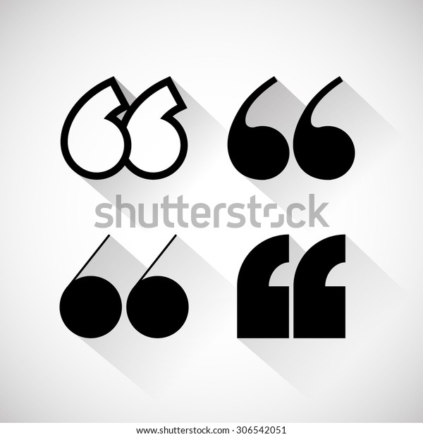 Quotation Mark Icon Set Vector Illustration Stock Vector (Royalty Free ...