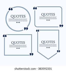 Set Paper Quote Template Social Networking Stock Vector (Royalty Free ...