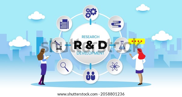 R D Research Development Research Development Stock Vector (Royalty ...
