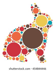 Rabbit Shape Vector Design By Color Stock Vector (Royalty Free ...