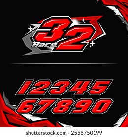 Racing Number Race Design Vector Stock Vector (Royalty Free) 2558750199 ...