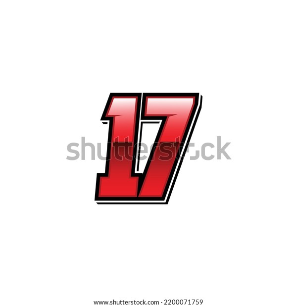 Racing Start Red Number 17 Vector Stock Vector (Royalty Free) 2200071759 | Shutterstock