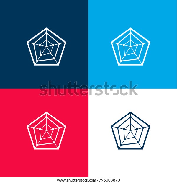 Radar Chart Pentagon Shape Four Color Stock Vector (Royalty Free ...