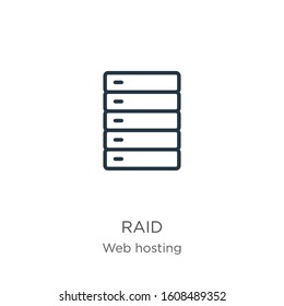 Raid Icon Thin Linear Raid Outline Stock Vector (Royalty Free ...