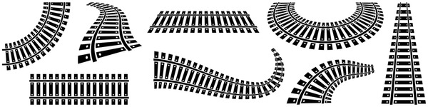 Curved Train Tracks Clipart