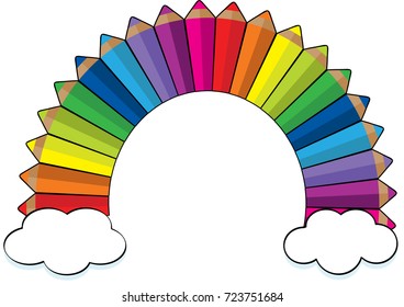 Rainbow Color Pencil Background Stock Vector (Royalty Free) 723751696 ...
