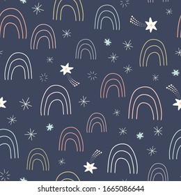Rainbow Star Pattern Background Design Night Stock Vector (Royalty Free ...
