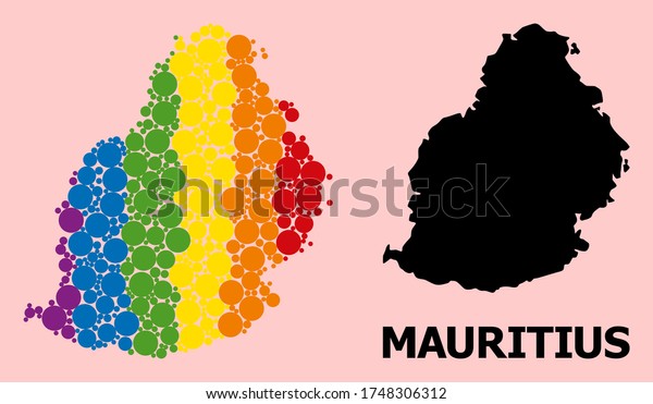 Rainbow Vibrant Collage Vector Map Mauritius Stock Vector (Royalty Free ...