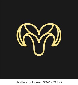 Ram Head Simple Line Creative Logo Stock Vector (Royalty Free ...