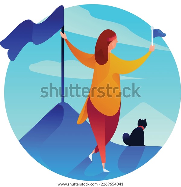 Reaching Target Activities Ui Flat Icon Stock Vector (Royalty Free ...